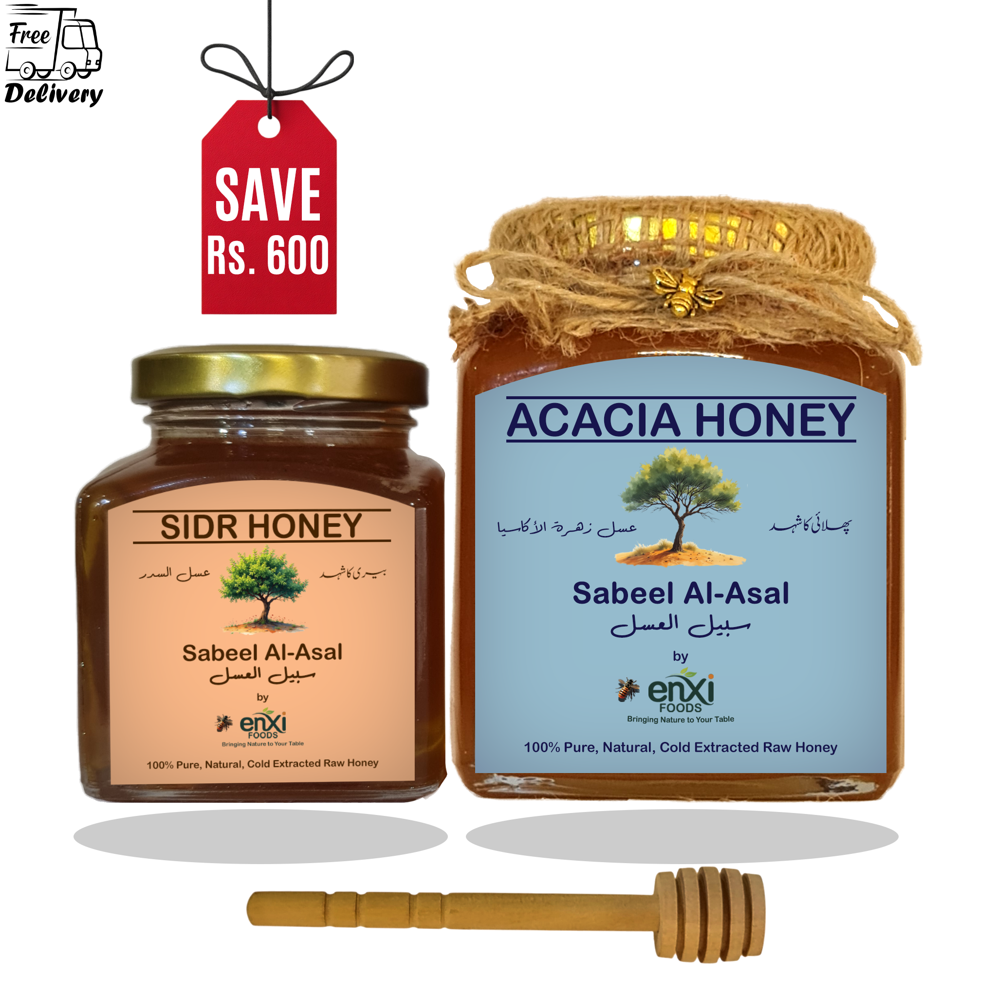 Pure Pairing Deal - Acacia 500g + Sidr 250g (Save Rs. 600) – enXi Foods